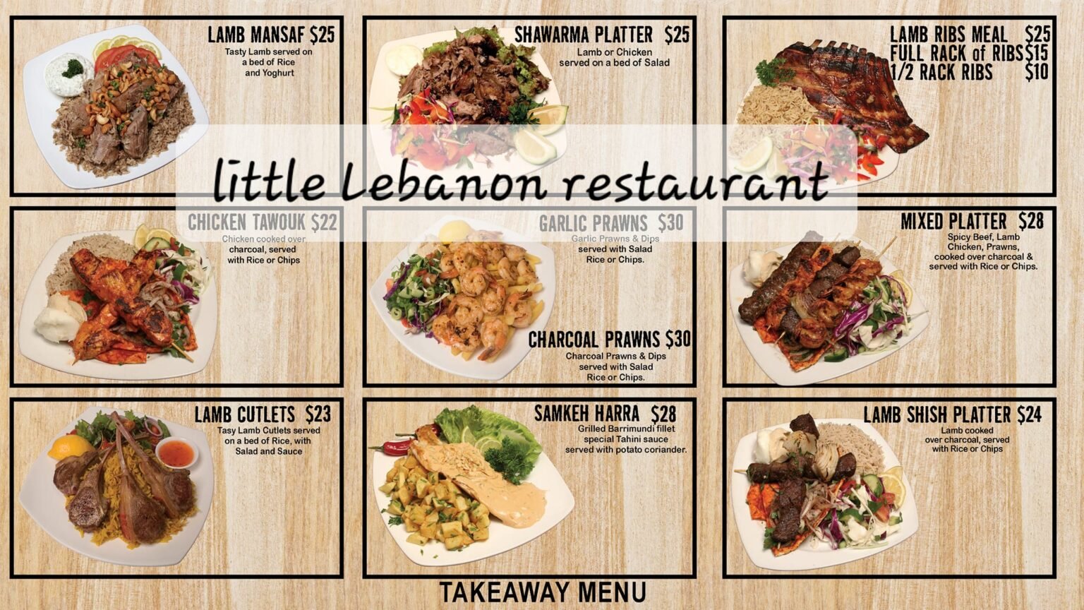 Menu - Little Lebanon Restaurant